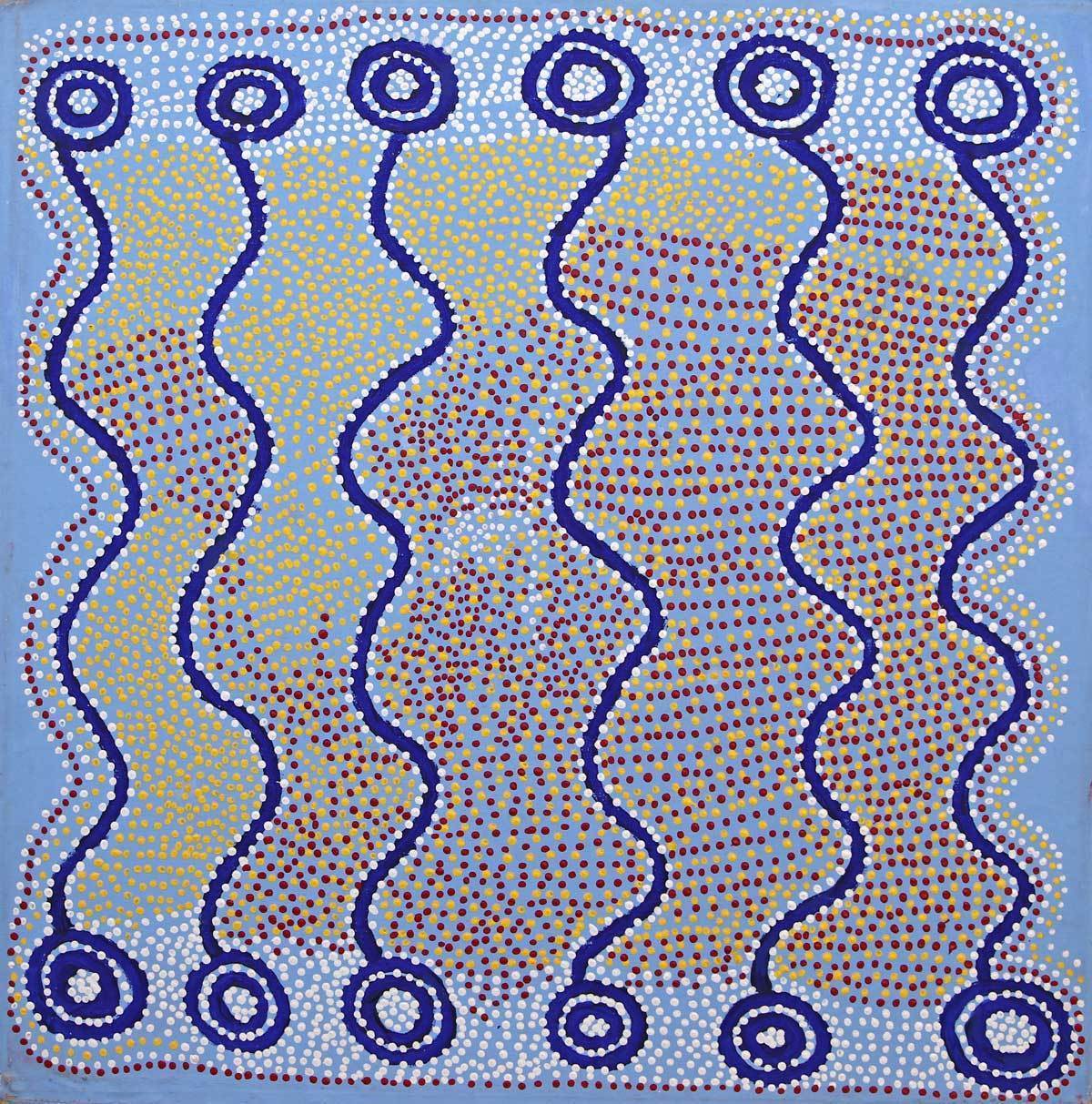 Shorty Jangala Robertson | Water Dreaming on Canvas – Yuendumu ...